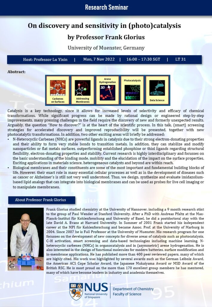 On discovery and sensitivity in (photo)catalysis by Professor Frank ...