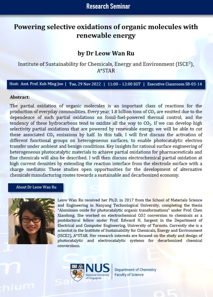 Powering selective oxidations of organic molecules with renewable ...
