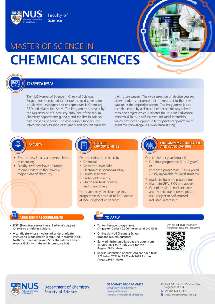 M.Sc. in Chemical Sciences - NUS Chemistry | NUS Chemistry