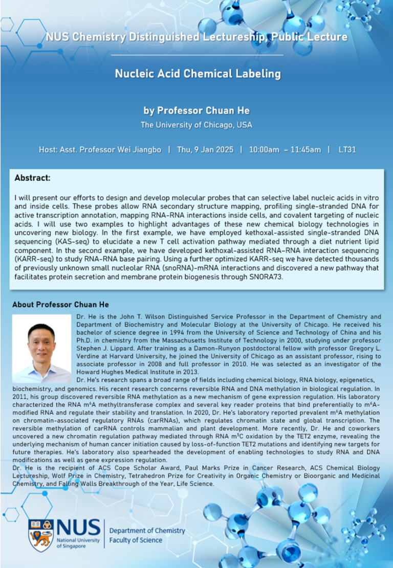 Nucleic Acid Chemical Labeling by Professor He Chuan - NUS Chemistry