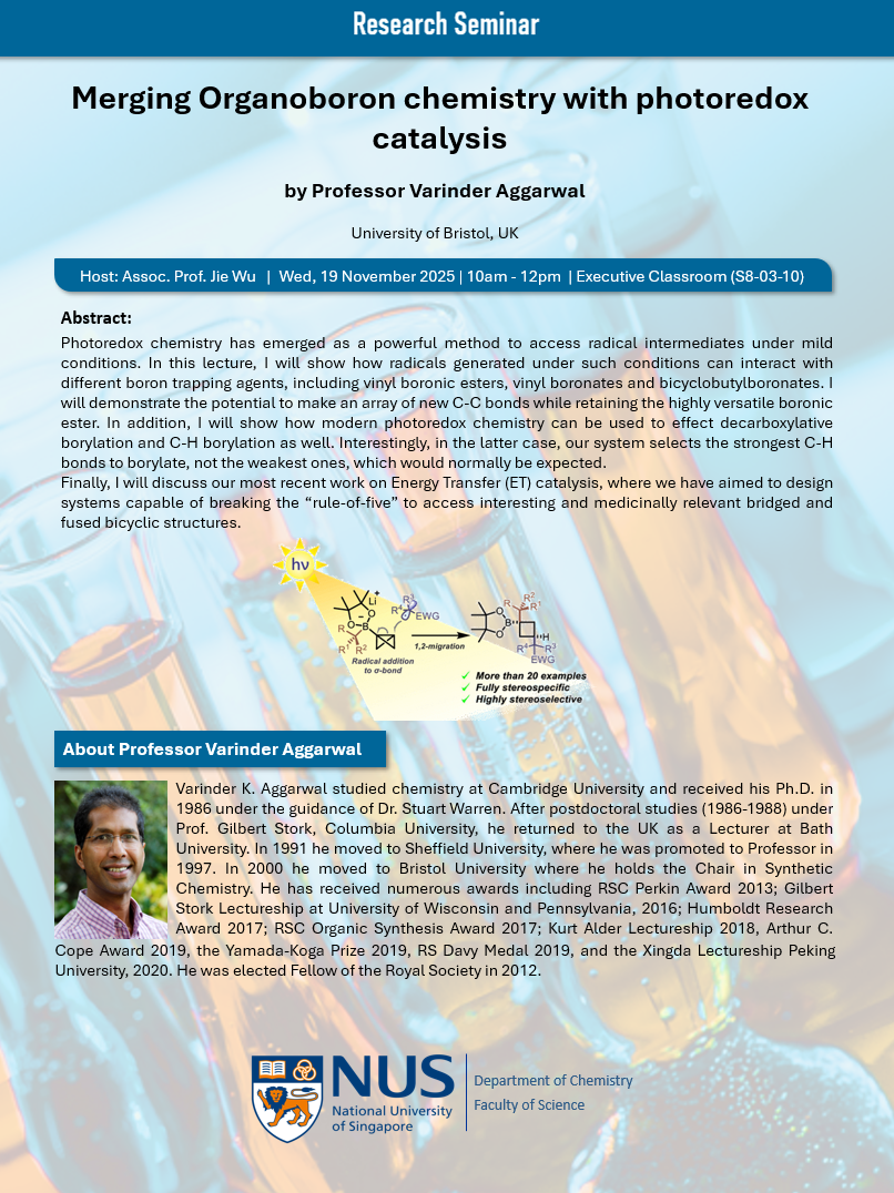 Merging Organoboron chemistry with photoredox catalysis by Professor ...