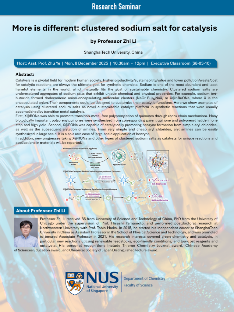More is different: clustered sodium salt for catalysis by Professor Zhi ...